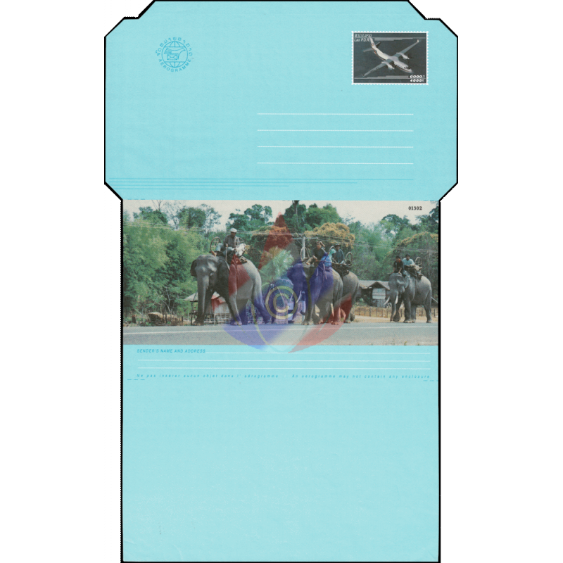 Aerogram with printed airmail stamp
